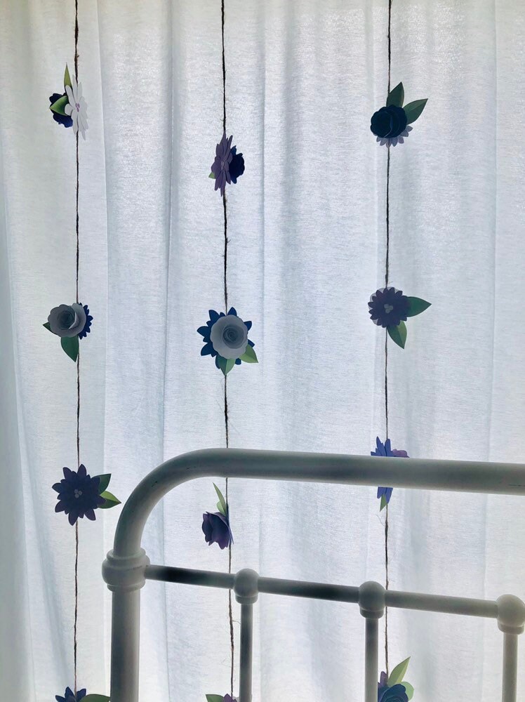 Purple Paper Flower Garland - Etsy