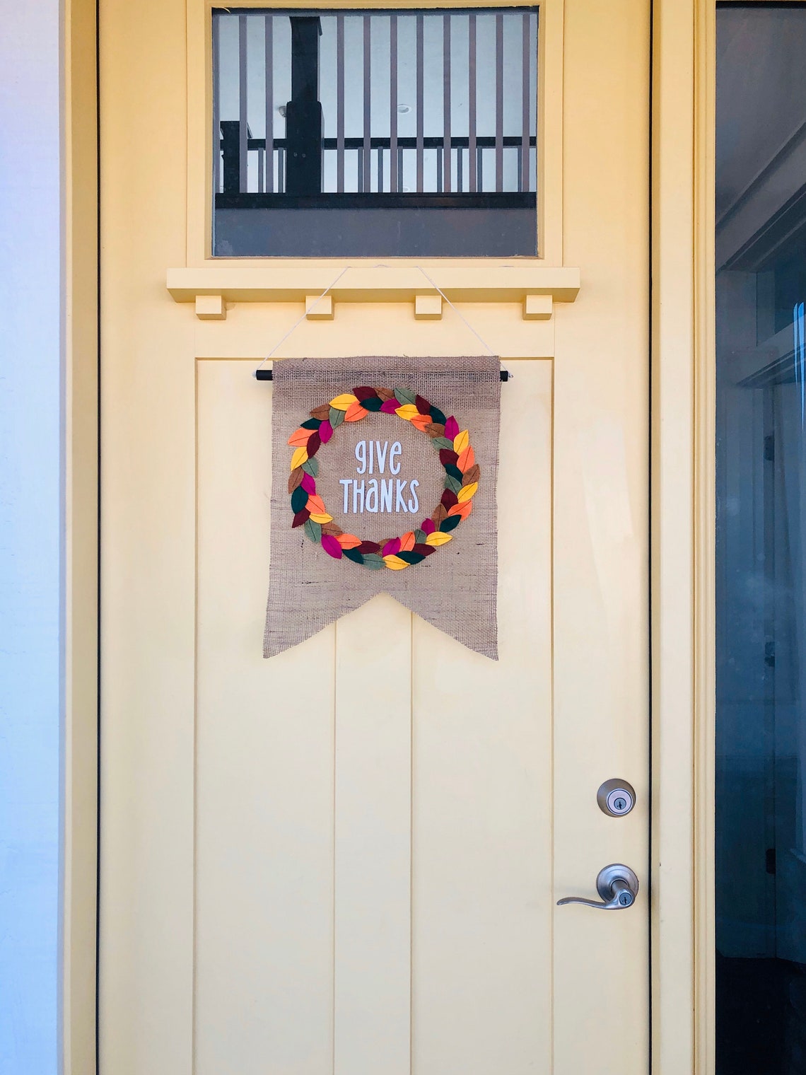 Thanksgiving 'give Thanks' Door/wall Hanger - Etsy