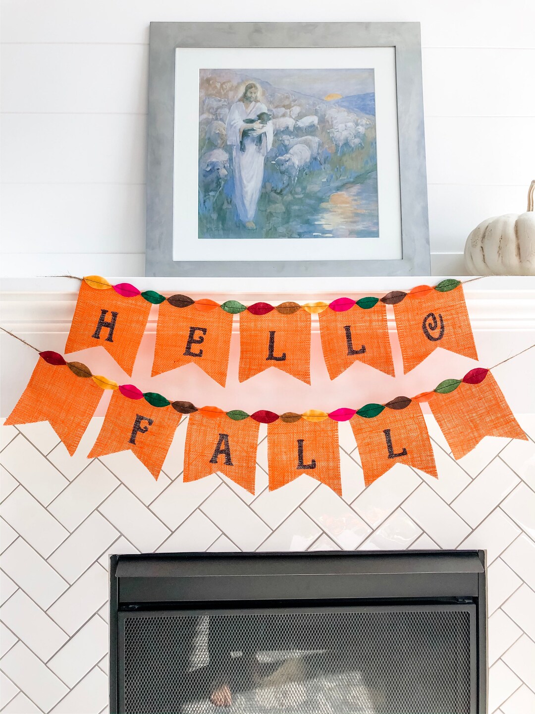 Hello Fall Layered Burlap Banner With Fall Leaf Trim - Etsy