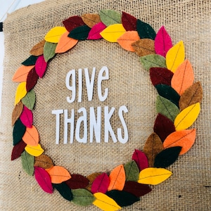 Thanksgiving 'give Thanks' Door/wall Hanger - Etsy