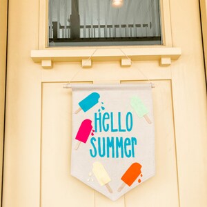 Hello Summer Popsicle Canvas Banner Wall or Door Hanger - Etsy