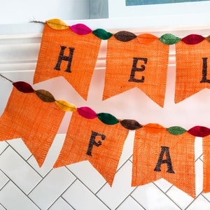 Hello Fall Layered Burlap Banner With Fall Leaf Trim - Etsy