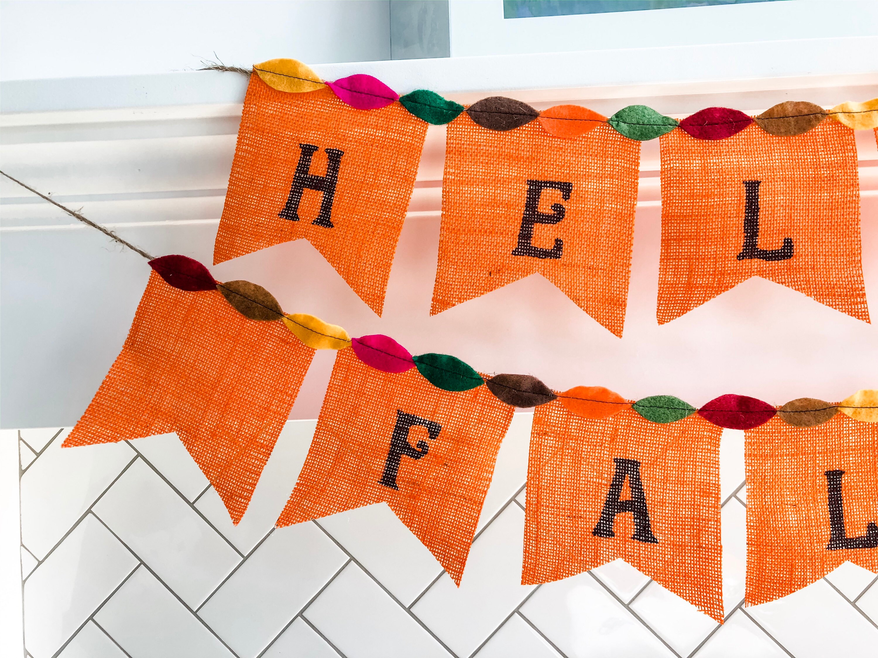 Hello Fall Layered Burlap Banner With Fall Leaf Trim - Etsy