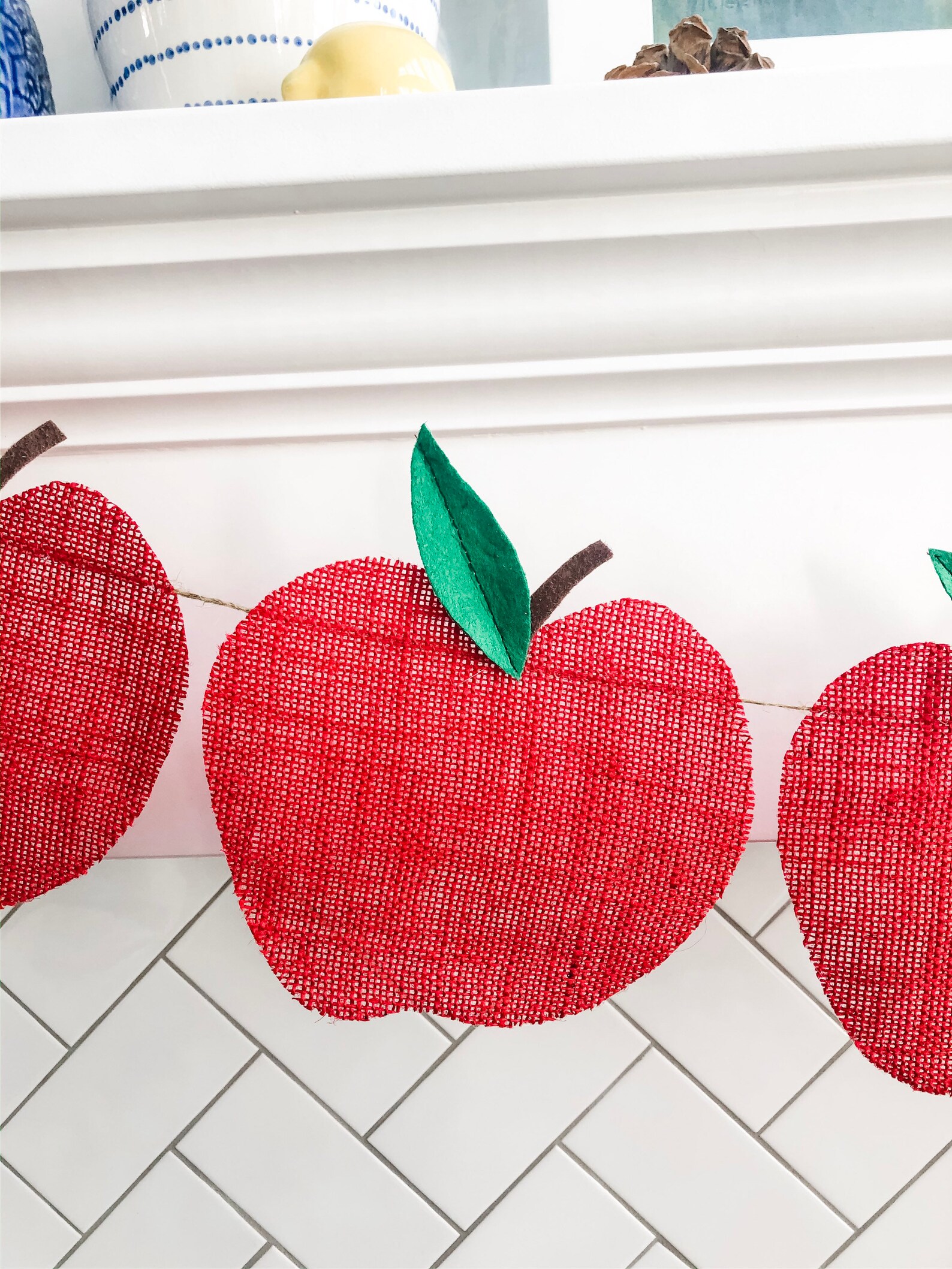 Back-to-school Burlap Apple Banner | Etsy