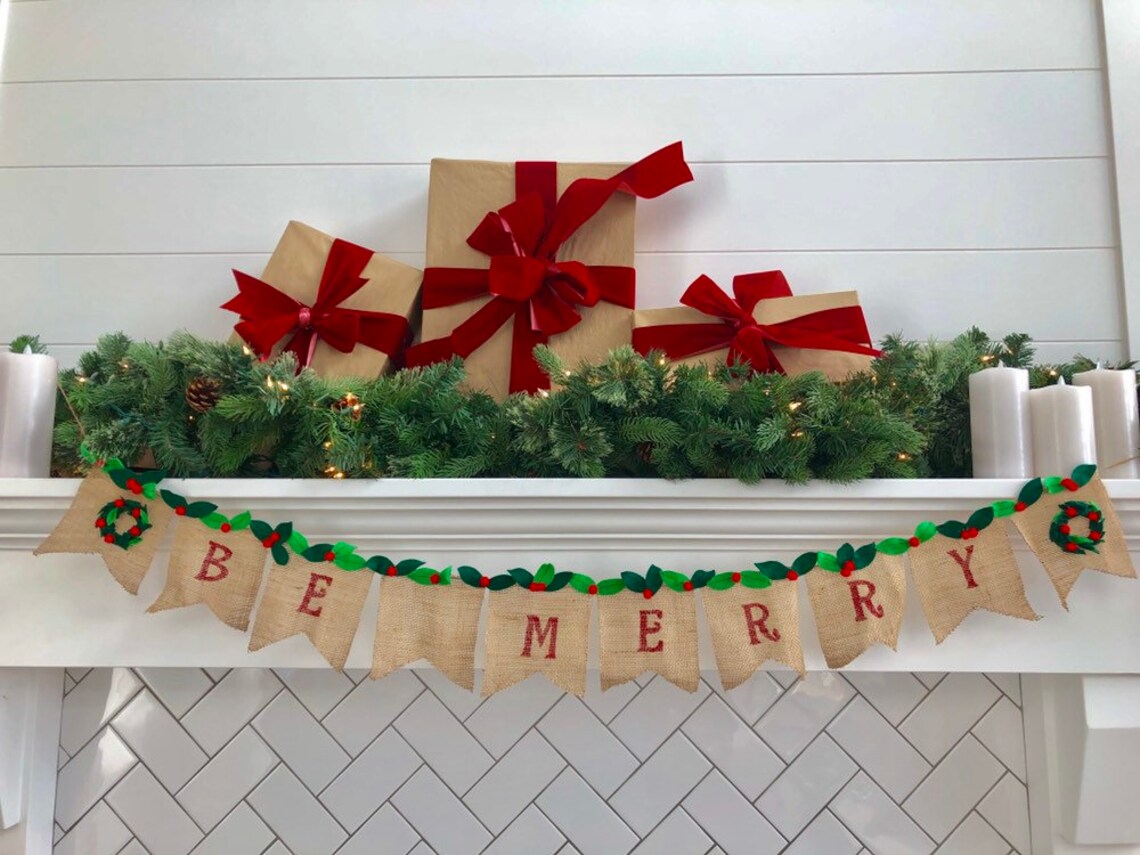 Be Merry Christmas Banner | Etsy