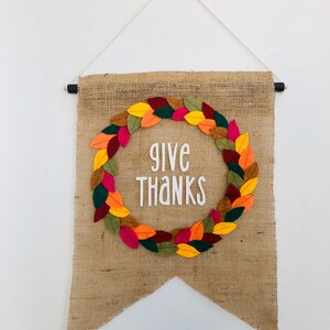 Thanksgiving 'give Thanks' Door/wall Hanger - Etsy