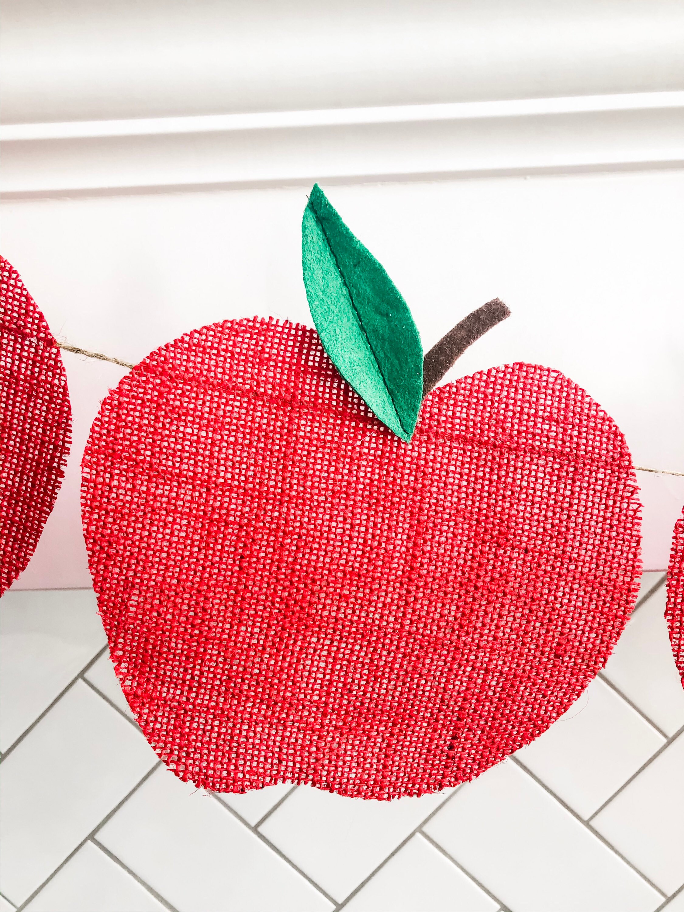 Back-to-school Burlap Apple Banner | Etsy