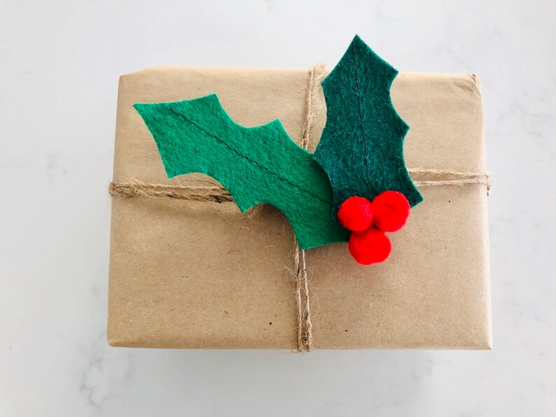 Christmas Holly Gift Toppers Set of 5 - Etsy