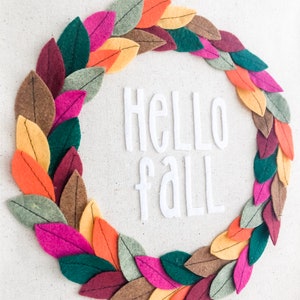 Hello Fall Felt Fall Leaves Canvas Banner and Door Hanger - Etsy