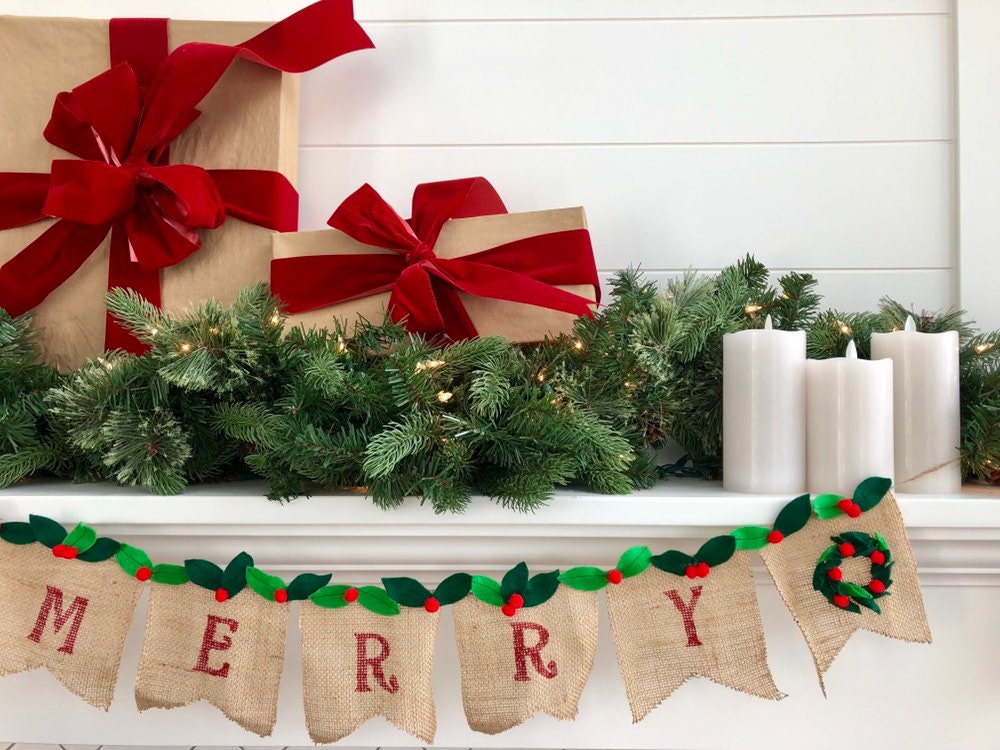 Be Merry Christmas Banner | Etsy