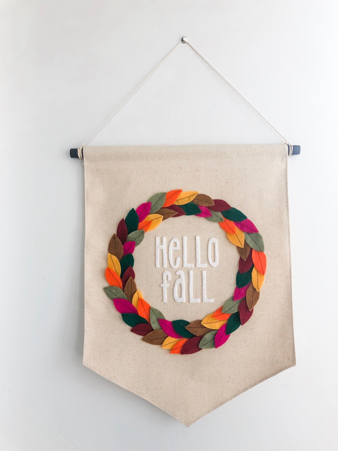Hello Fall Felt Fall Leaves Canvas Banner and Door Hanger - Etsy