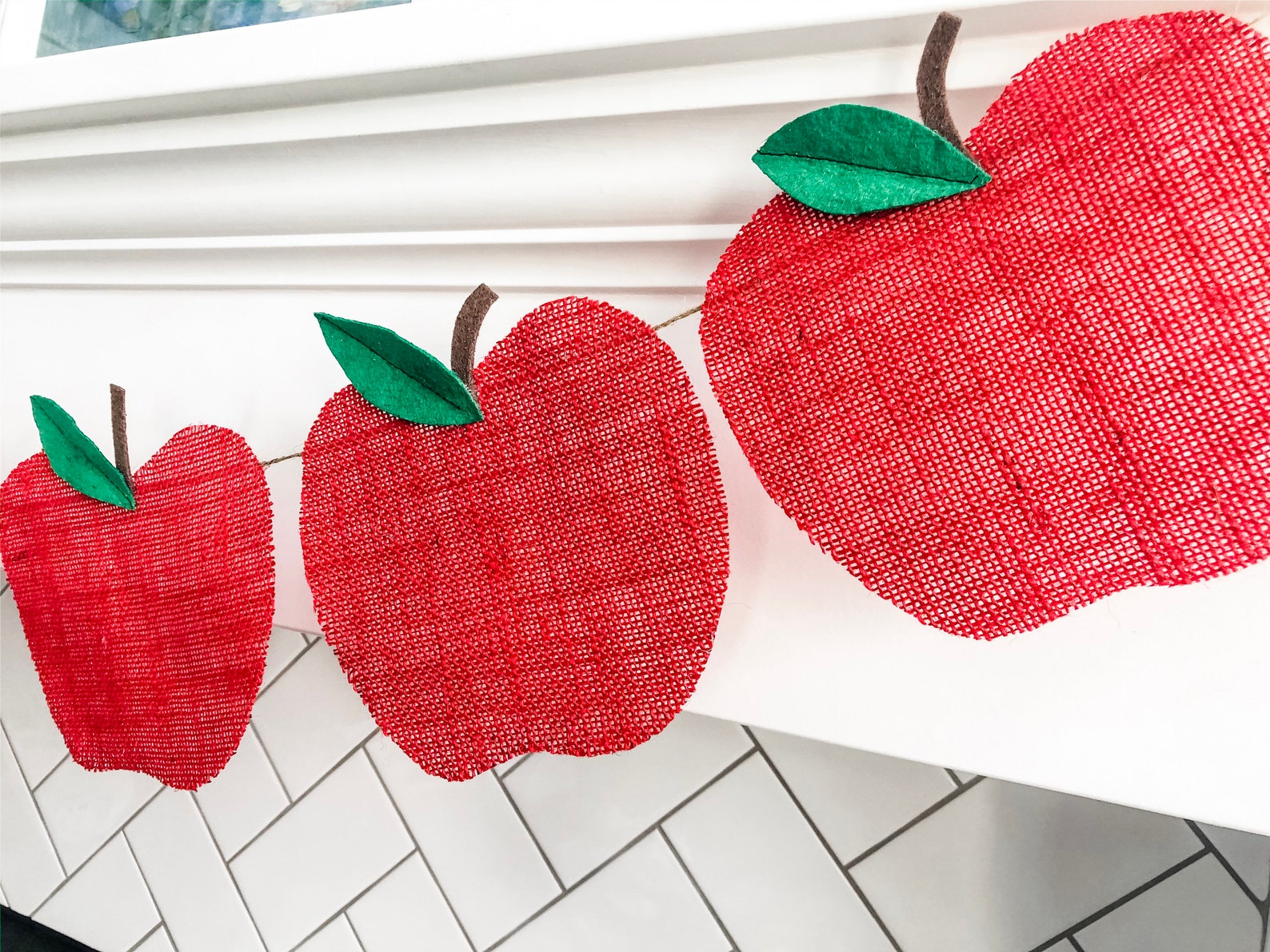 Back-to-school Burlap Apple Banner | Etsy