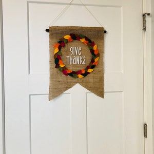 Thanksgiving 'give Thanks' Door/wall Hanger - Etsy