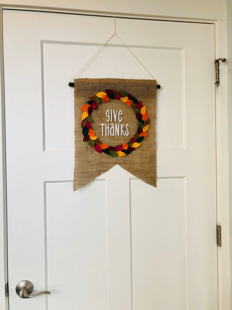 Thanksgiving 'give Thanks' Door/wall Hanger - Etsy