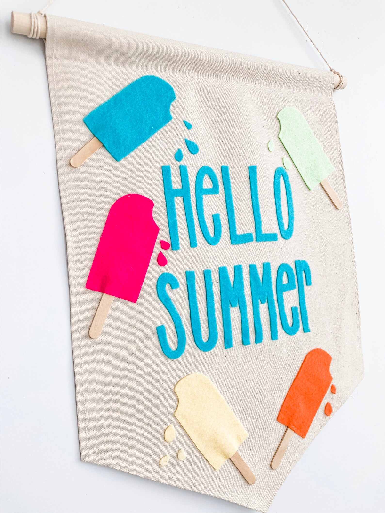 Hello Summer Popsicle Canvas Banner Wall or Door Hanger - Etsy