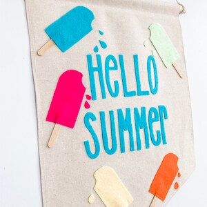 Hello Summer Popsicle Canvas Banner Wall or Door Hanger - Etsy