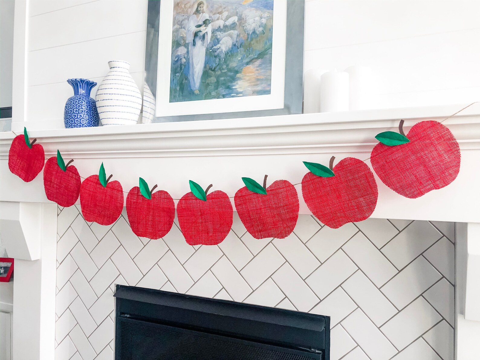 Back-to-school Burlap Apple Banner | Etsy