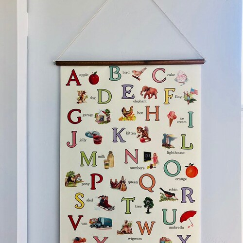 Vintage Style Alphabet Poster Ready to Hang - Etsy