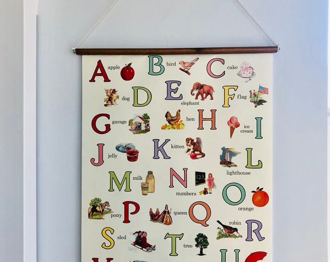 Vintage Style Alphabet Poster Ready to Hang - Etsy