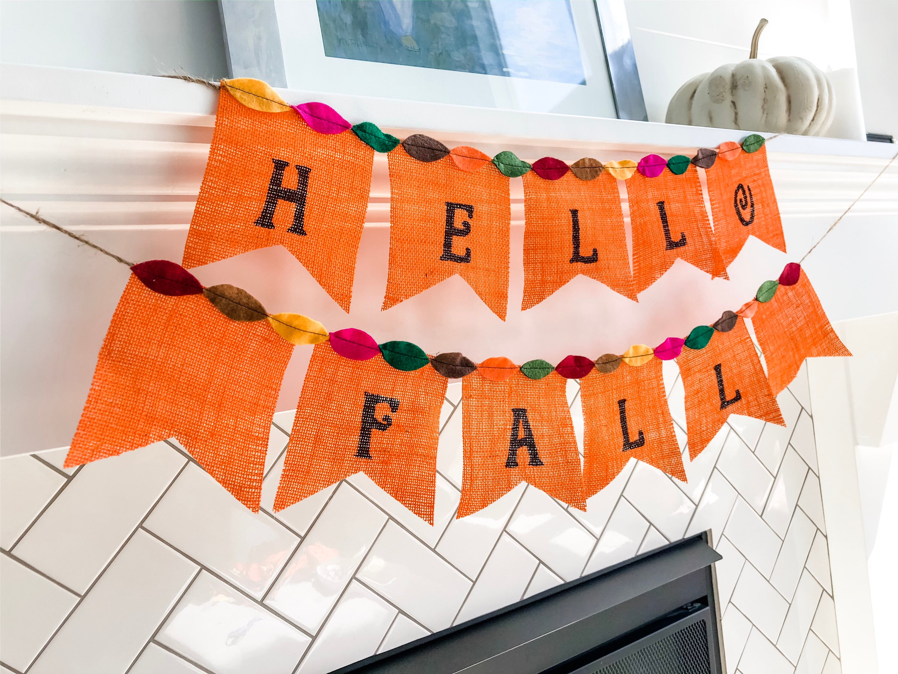 Hello Fall Layered Burlap Banner With Fall Leaf Trim - Etsy