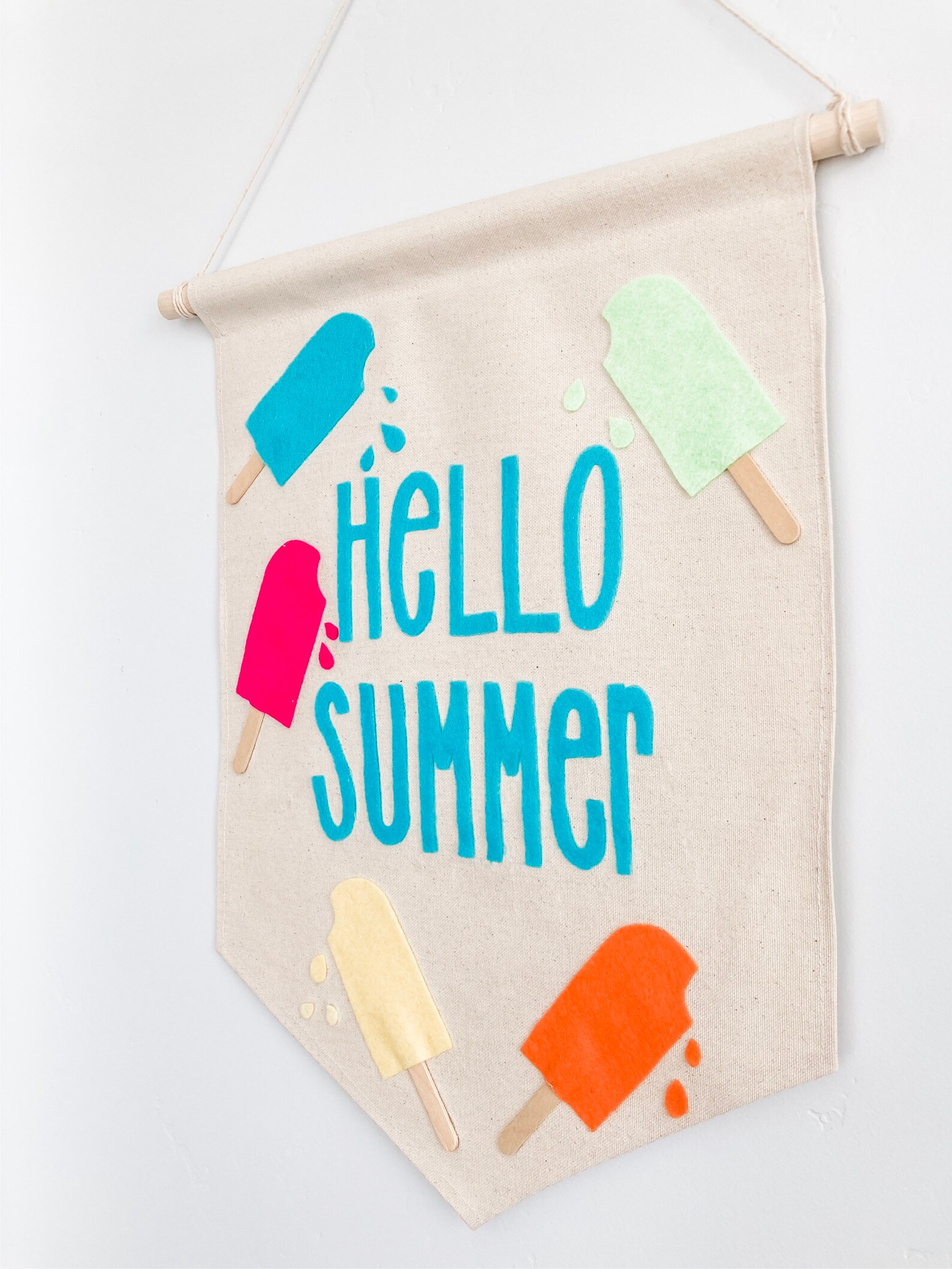 Hello Summer Popsicle Canvas Banner Wall or Door Hanger - Etsy