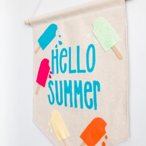 Hello Summer Popsicle Canvas Banner Wall or Door Hanger - Etsy