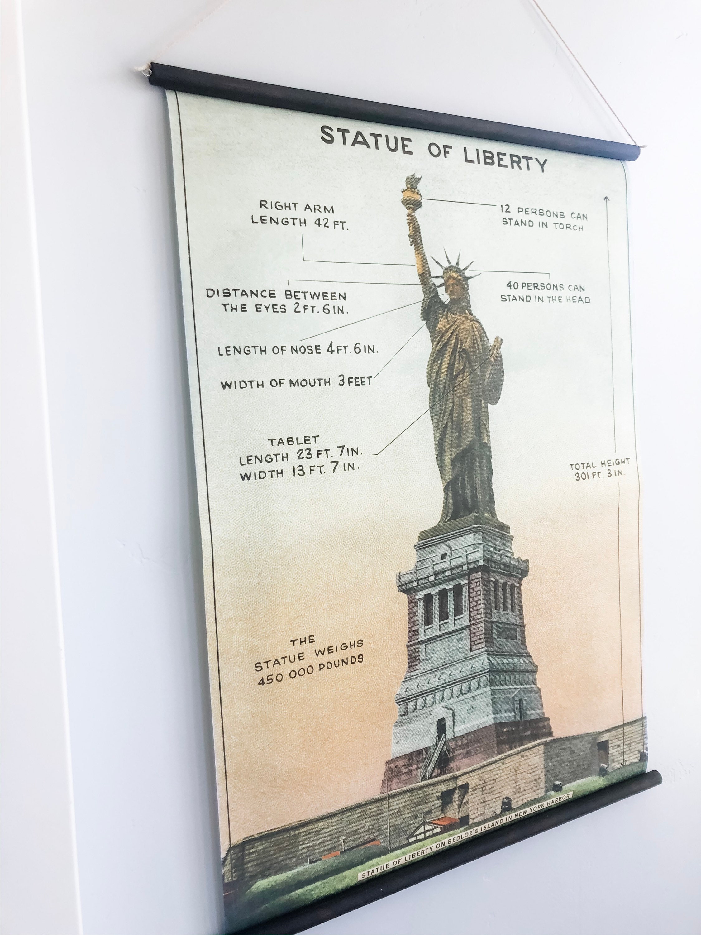 Vintage Style Statue of Liberty Poster Ready to Hang | Etsy