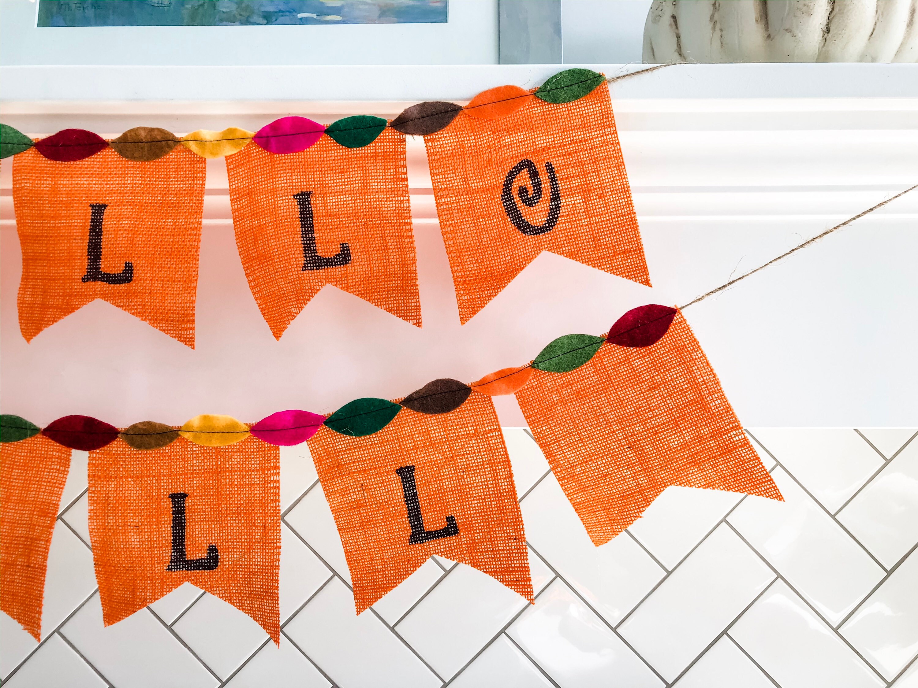 Hello Fall Layered Burlap Banner With Fall Leaf Trim - Etsy
