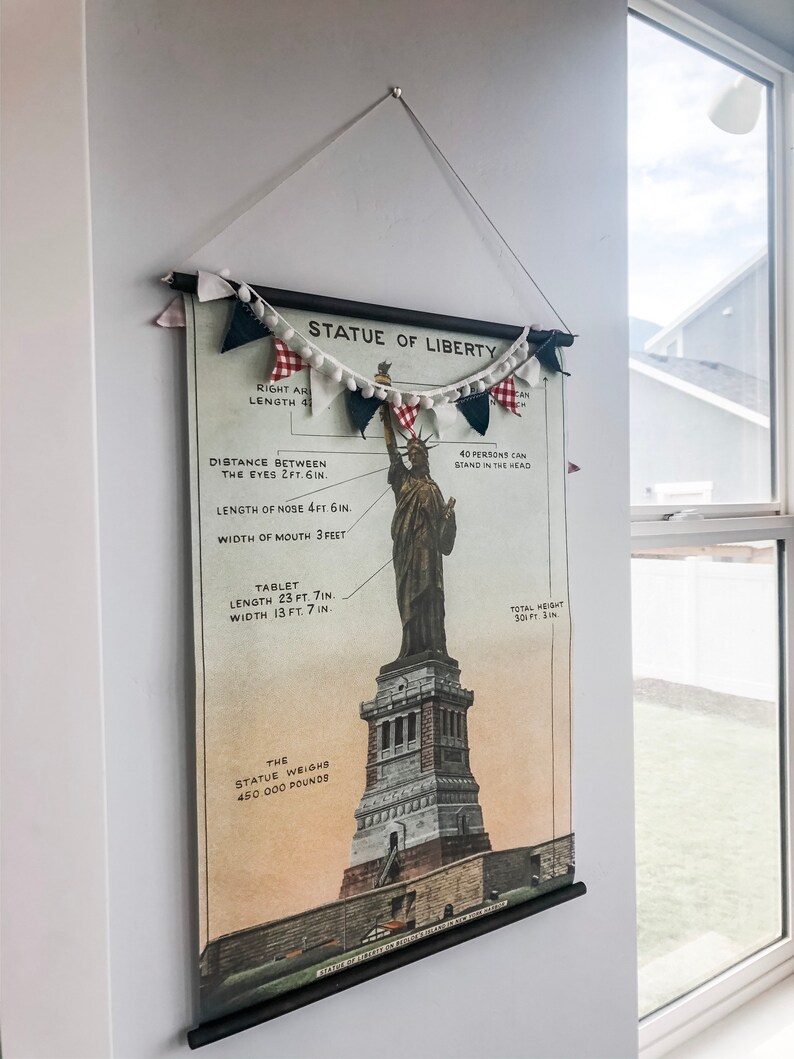 Vintage Style Statue of Liberty Poster Ready to Hang - Etsy