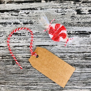 Christmas Peppermint Candy Mini Gift Toppersset of 6 With 6 Gift Tags ...