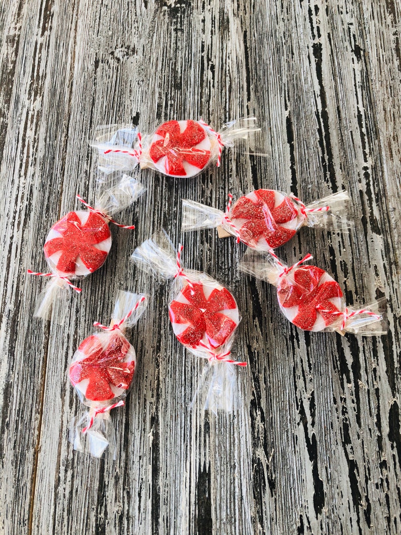 Christmas Peppermint Candy Mini Gift Toppersset of 6 With 6 - Etsy