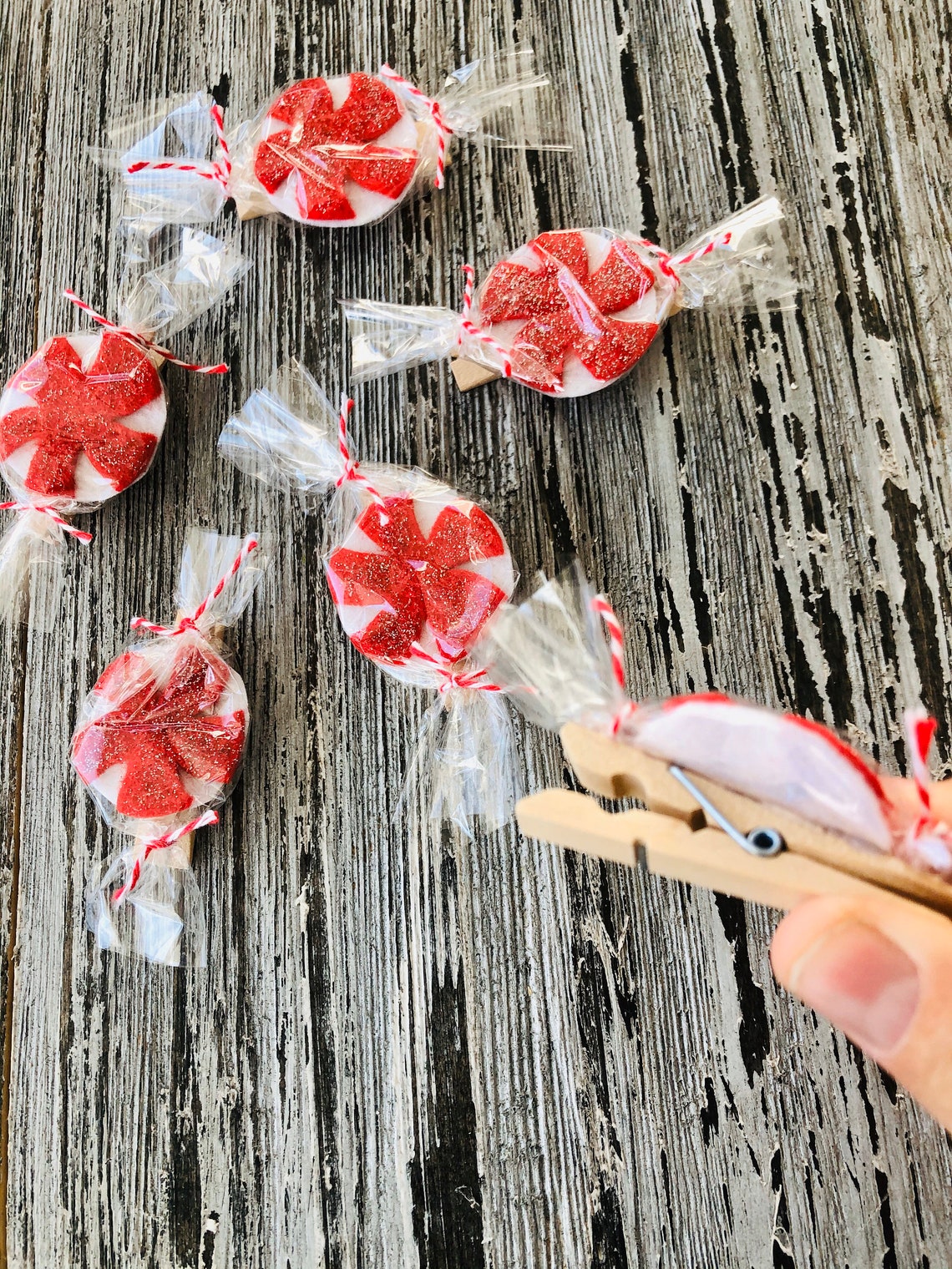 Christmas Peppermint Candy Mini Gift Toppersset of 6 With 6 - Etsy