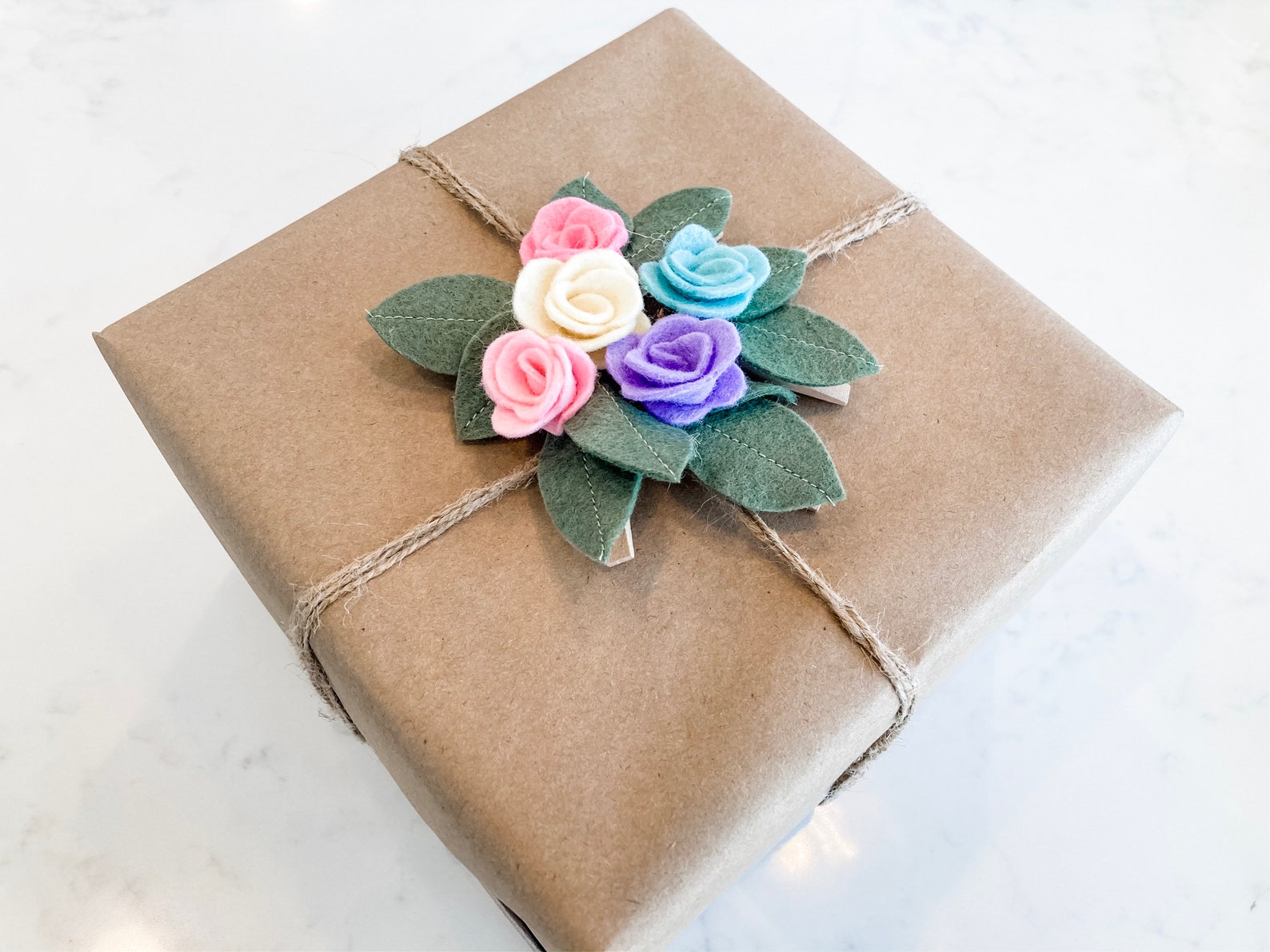 Felt Flower Gift Toppers With Tagsset of 5 | Etsy