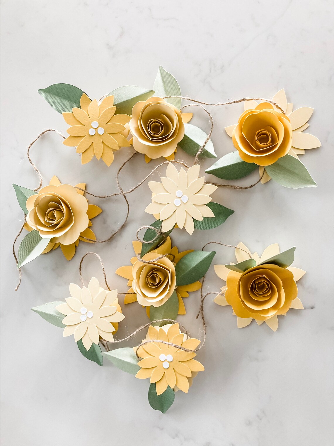 Yellow Paper Flower Garland - Etsy