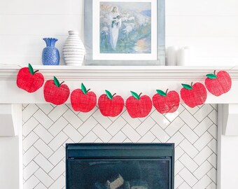Back to School Apple Banner - Etsy