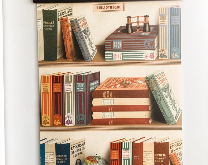Vintage Style French Library Poster Ready-to-hang - Etsy