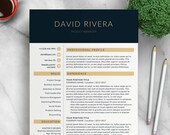 Professional Resume Template for Word 1-3 Page Resume Cover - Etsy