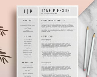 Modern Resume Template for Word, 1, 2 and 3 Page Resume Cover Page ...