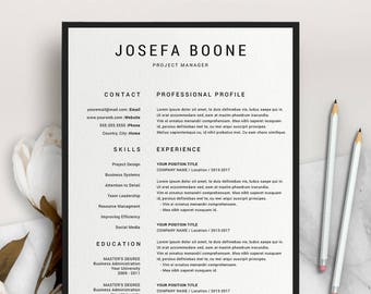 Modern Resume Template for Word 1-3 Page Resume Cover Page | Etsy