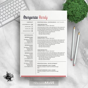 Modern Resume Template for Word, 1-3 Page Resume Cover Page Reference ...