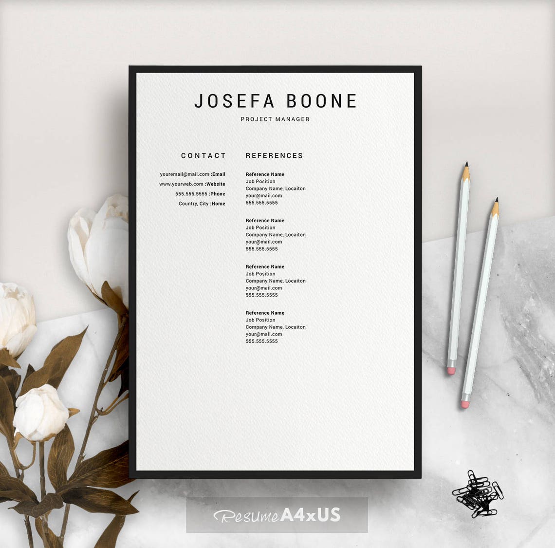 Modern Resume Template for Word, 1, 2 and 3 Page Resume Cover Page ...
