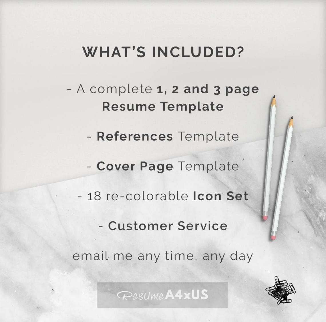 Modern Resume Template for Word, 1, 2 and 3 Page Resume Cover Page ...