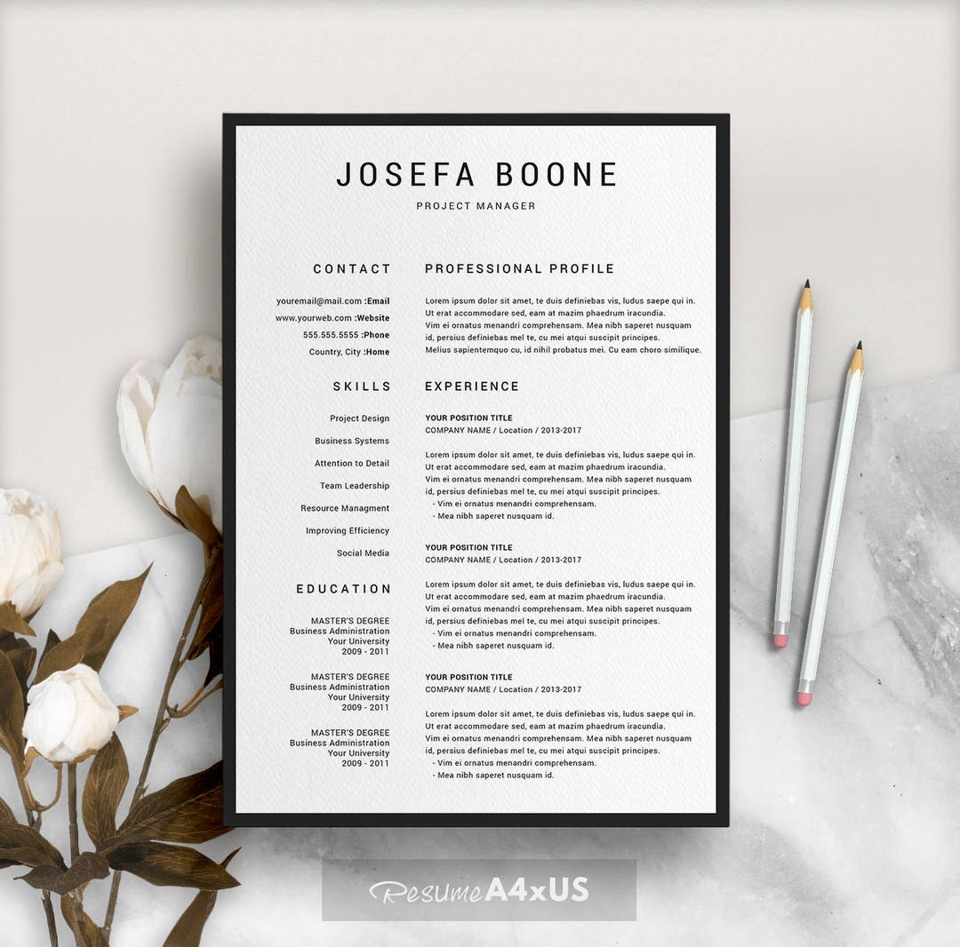 Modern Resume Template for Word, 1, 2 and 3 Page Resume Cover Page ...