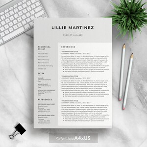 Modern Resume Template for Word, 1-2 Page Resume Cover Letter Reference ...