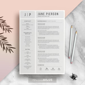 Modern Resume Template for Word 1 2 and 3 Page Resume - Etsy