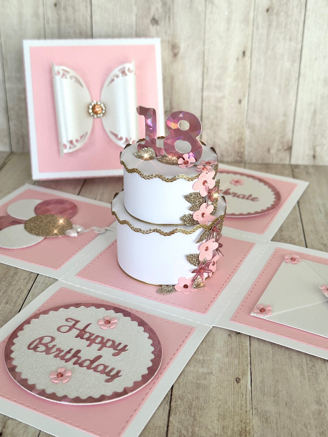 18th Birthday Exploding Box Card Birthday Card 3D Cake Card - Etsy