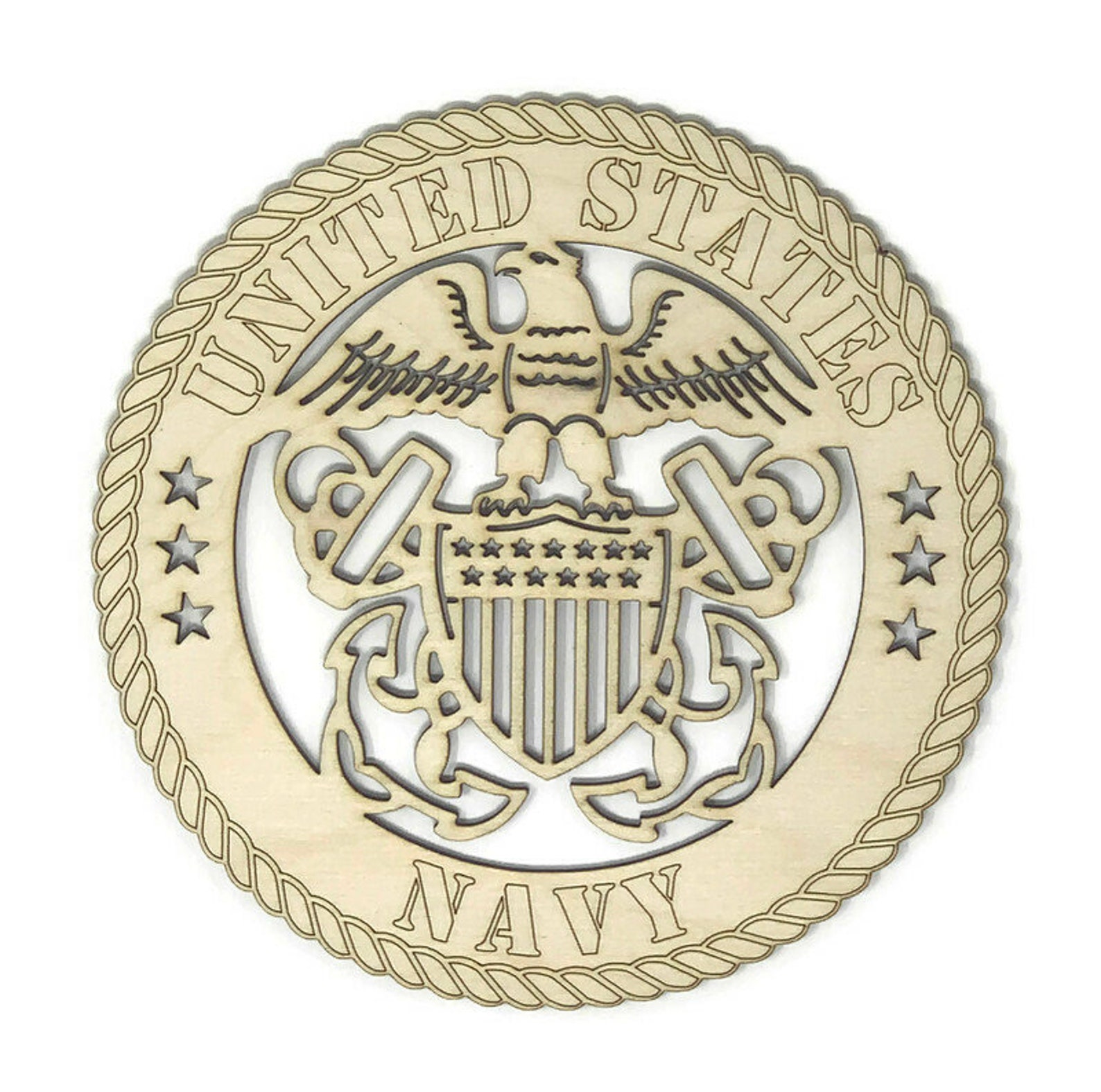US Navy Wall Art Laser Cut Sign Gift Idea Army Unfinished Wood Crafts ...