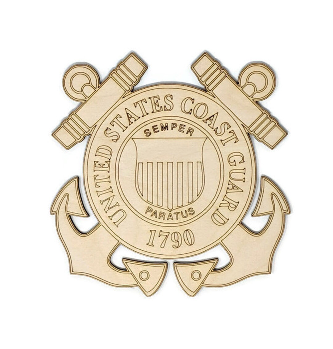 US Coast Guard - USCG Logo - Various Sizes - Laser Cut Baltic Birch ...