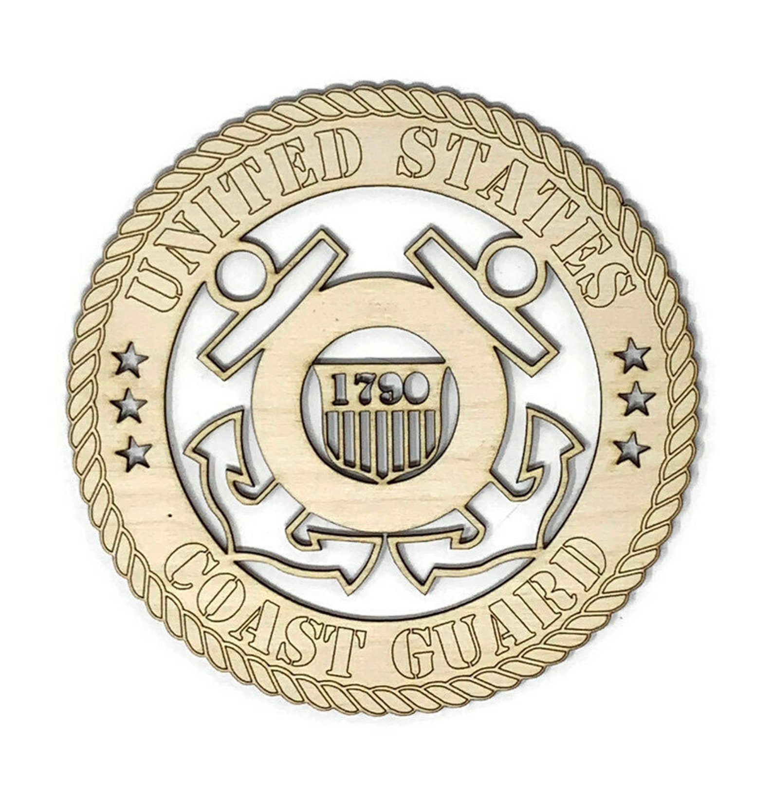 US Coast Guard Wall Art Laser Cut Sign Gift Idea Army Unfinished Wood ...