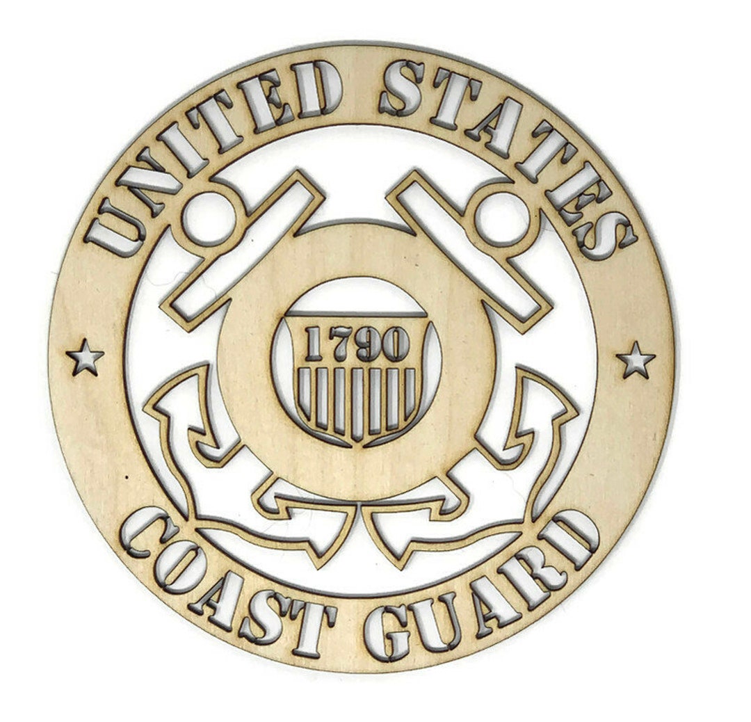 US Coast Guard Wall Art Laser Cut Sign Gift Idea Army Unfinished Wood ...